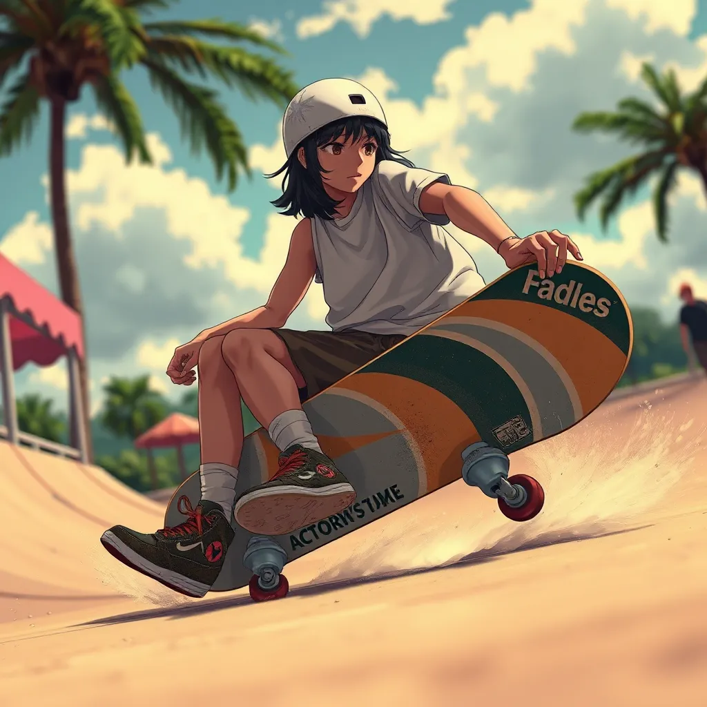 Exploring Primitive Skateboard Aesthetics in Anime
