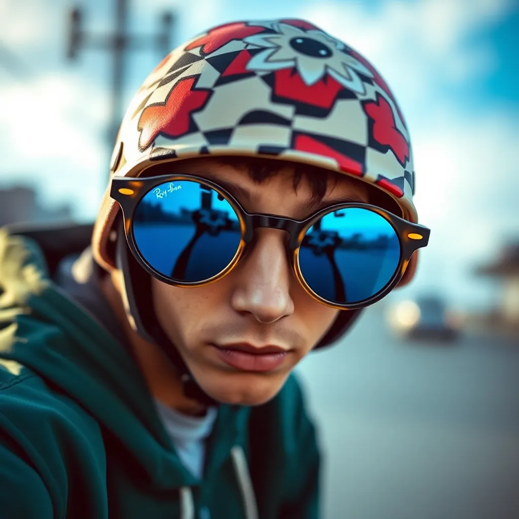 Exploring Ray-Ban Round Flash Lenses in Blue